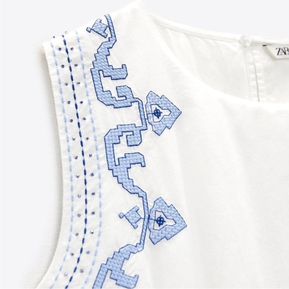 Zara | Dresses | Zara Embroidered Midi Dress | Poshmark